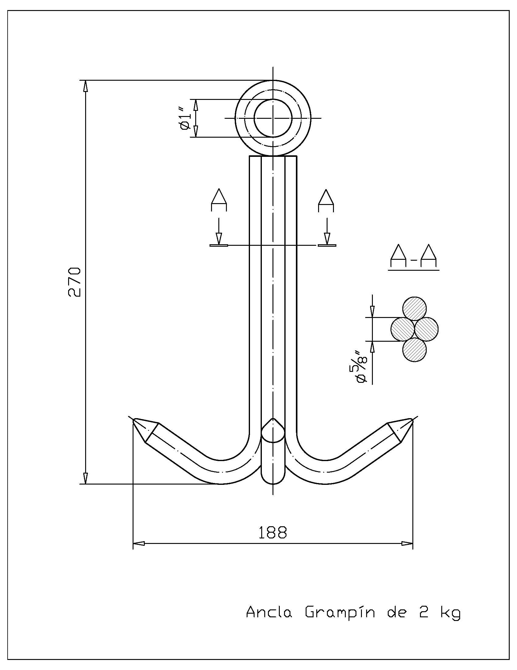 2kg Grampín Anchor – Planos Mecanicos